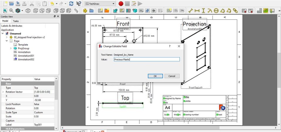 Make Blueprints in FreeCAD - Library - Precious Plastic